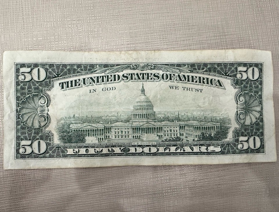 Small Head $50 bill (Fifty Dollar Bill) - Series 1993 (B 53335959 D) | eBay