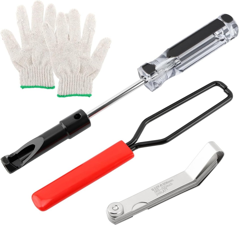 Adjustment Tool with Angled Feeler Gauge, 10mm Jam Nut Valve Adjustment ...