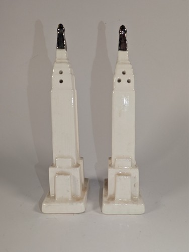 Vintage Ceramic Empire State Style Skyscraper Salt & Pepper Shakers Art ...