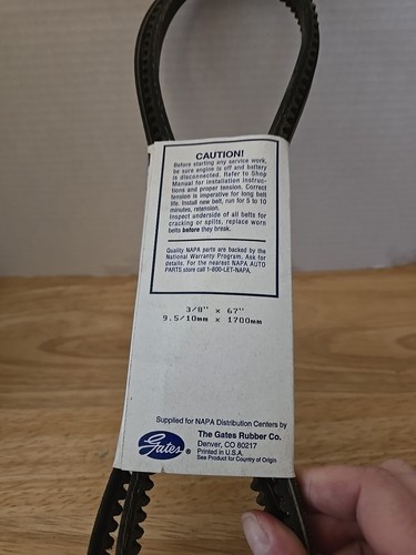 New NAPA Cogged Industrial Belt 3VX670 , 3/8" X 67", 9.5/10mm X 1700mm ...