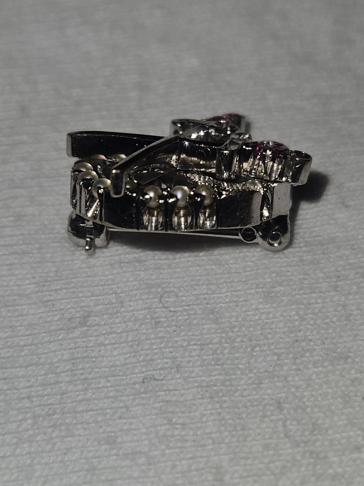 VINTAGE 10K GOLD PEARL & RUBY THETA CHI FRATERNITY PIN - SNAKE ...