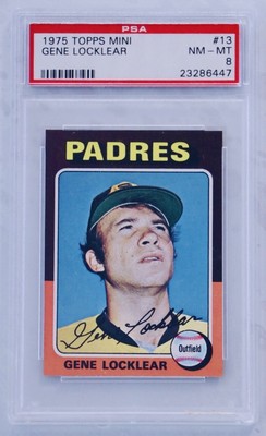 1975 Topps Mini Gene Locklear Rookie #13 PSA 8 NM-MT San Diego Padres ...