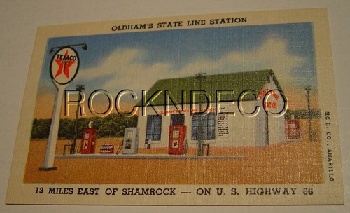 Texaco Gas Station 1952 Route 66 Shamrock TX Business Card Oldham's ...