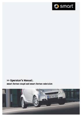 SMART FORTWO COUPE/CABRIO 2006-2014 MK2 (W451) OWNERS MANUAL HANDBOOK ...