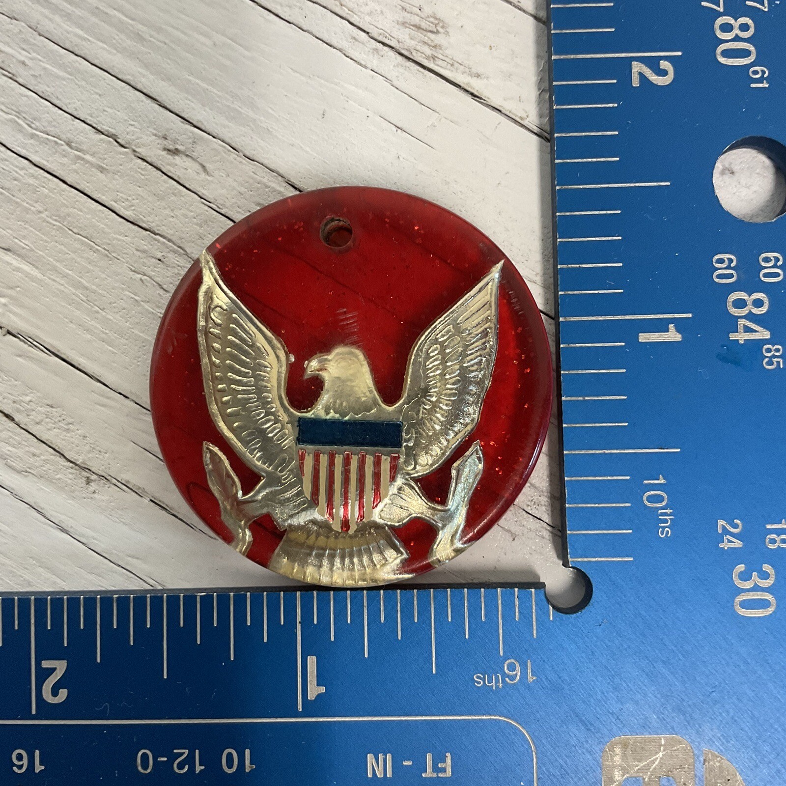 US Army Great Eagle Flag Shield Red 1.5” Round Reflector Militaria ...