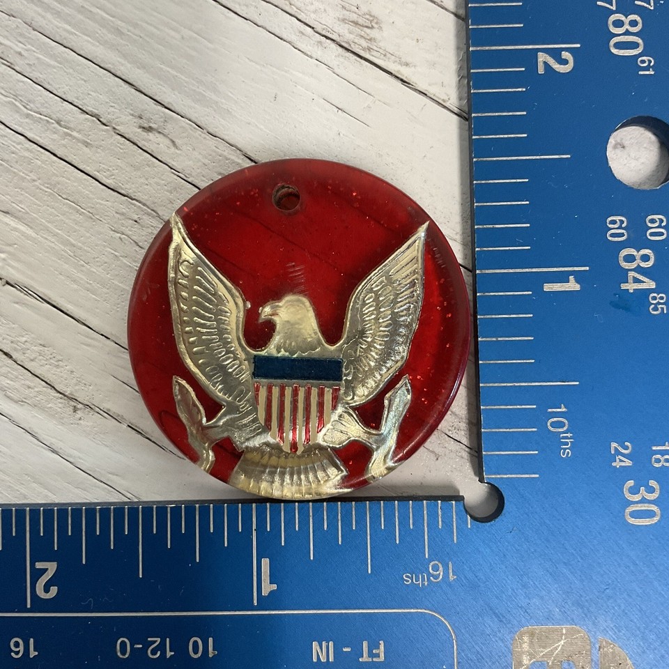 US Army Great Eagle Flag Shield Red 1.5” Round Reflector Militaria ...