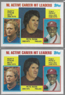 PETE ROSE (2) 1984 Topps Hit Leaders w/ Staub + Perez #702. PHILLIES | eBay