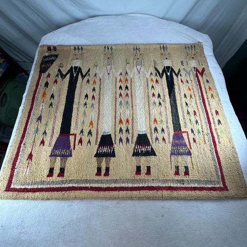 Vintage Navajo Native American Southwest Pictorial YEI Weaving Rug 33in ...