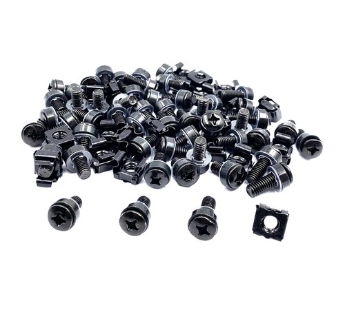 50Pcs Stainless Steel M6 x 16/18/20 mm Rack Mount Cage Nuts, Screws and ...
