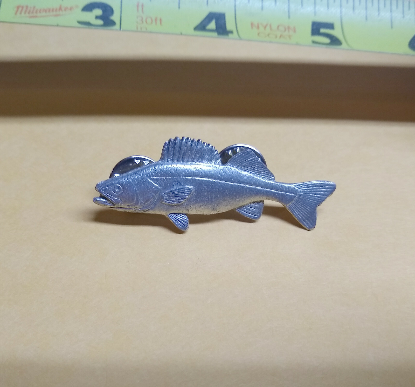 Walleye Pike Perch Pewter Pin Badge Brooch Hat Shirt Double Pin | eBay