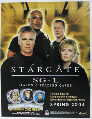 Original 2004 Stargate SG1 Season 6 Trading Cards Sell Sheet | eBay