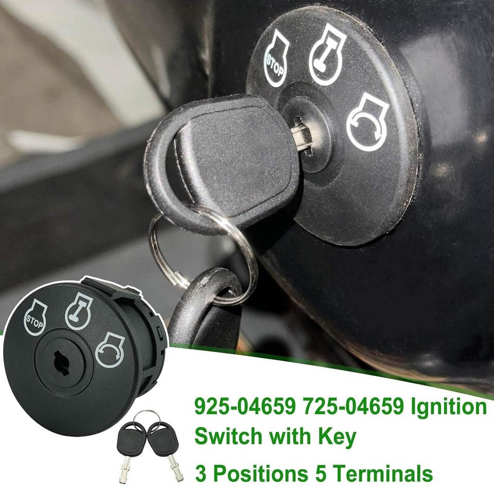 Riding Lawn Mower Ignition Switch with Key 3 Position 5 Terminals for ...