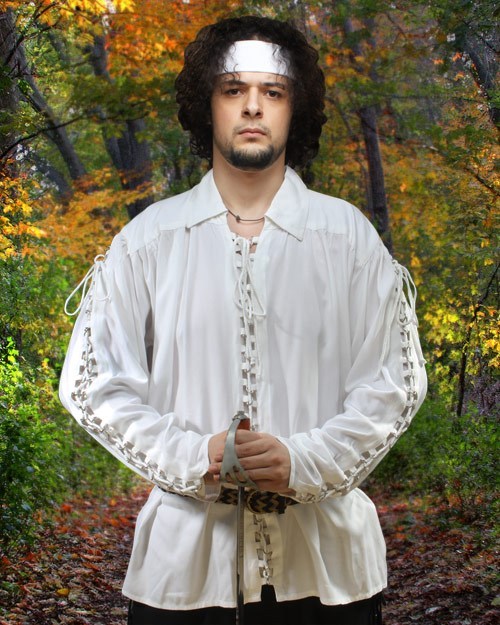 Medieval Shirt Mens Metal Loop Country Pirate Rayon S/M - XXL Black ...