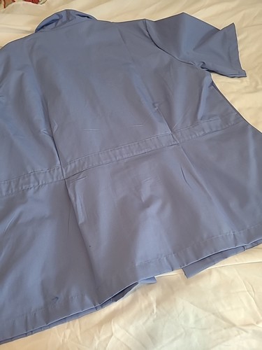 Adar Unisex Zipper Front Short Sleeve Lab Coat Ceil Blue | eBay