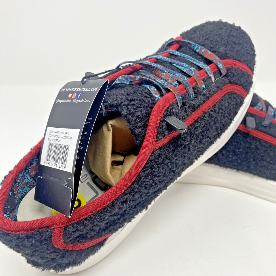 NEW Hey Dude Karina Sherpa Womens 9 Moonless Sand Cozy Slip On Sneakers ...