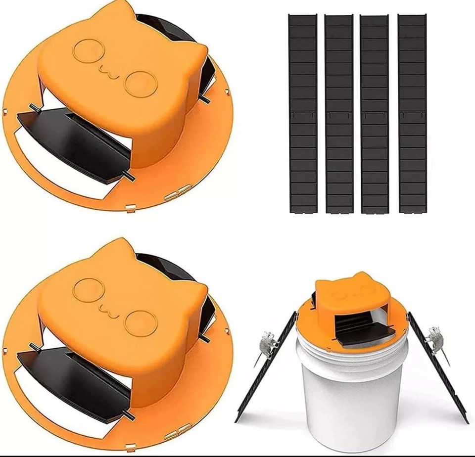 2Pack Black Slide Bucket Lid Mouse Rat Trap Bucket Mousetrap Catcher US ...