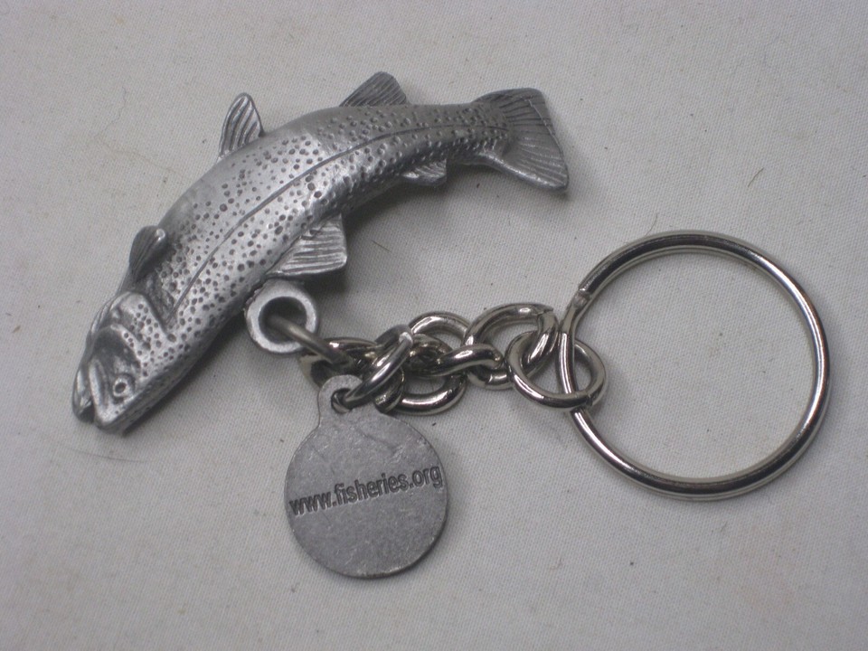 detailed metal fish key chain keychain fob detailed trout AFS fisheries ...