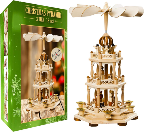 German Christmas Decoration Pyramid - 18 Inches - Wood Nativity Scene ...
