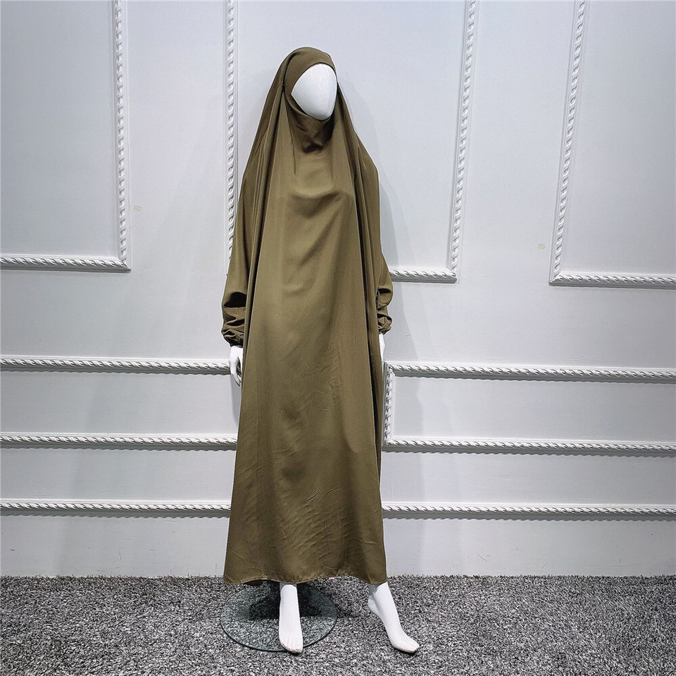 One Size Overhead Burqa Kaftan Robe Muslim Women Long Dress Islamic ...