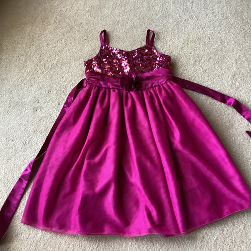 PRINCESS FAITH GIRLS 10 HOLIDAY SEASON/ PARTY DRESS, SEQUINED TOP, SASH ...