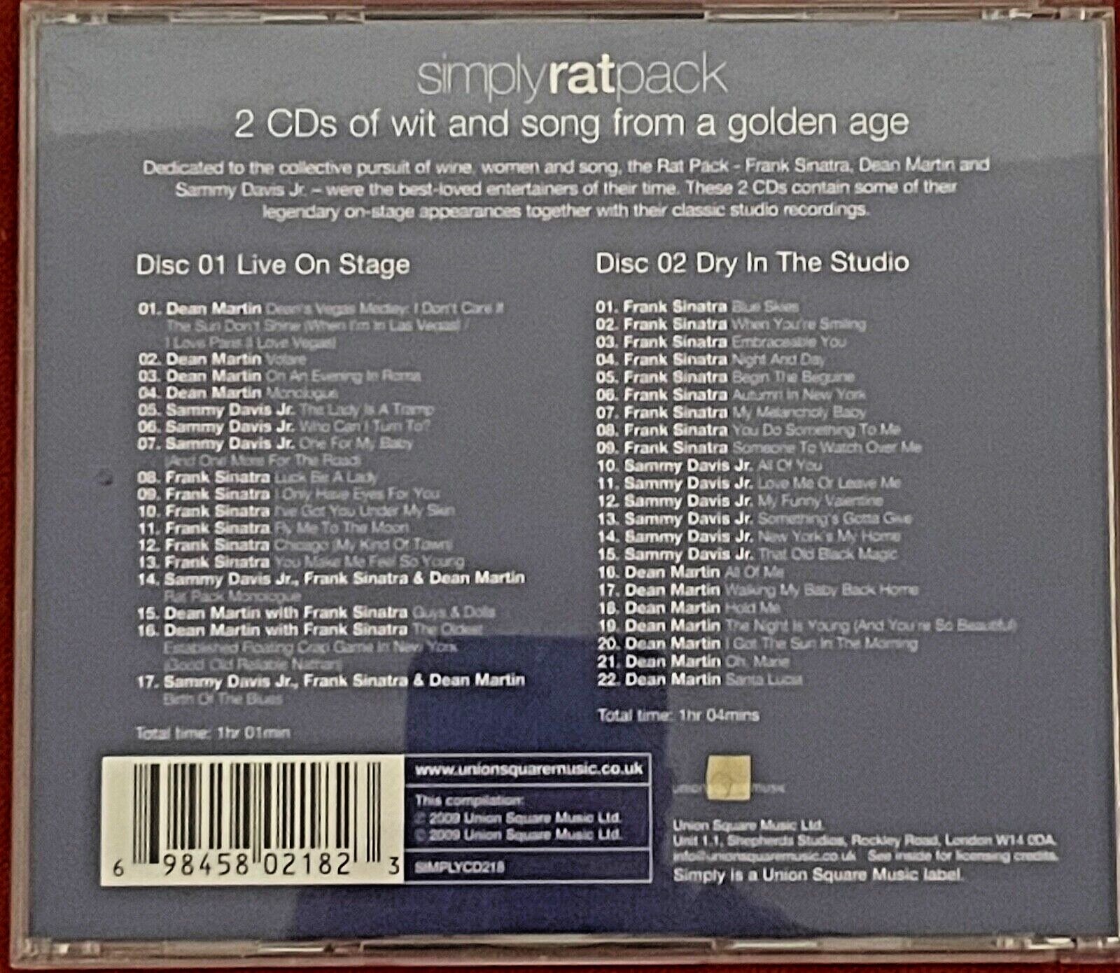 SIMPLY RAT PACK Frank Sinatra Dean Martin Sammy Davis Jr CD Audiobook ...