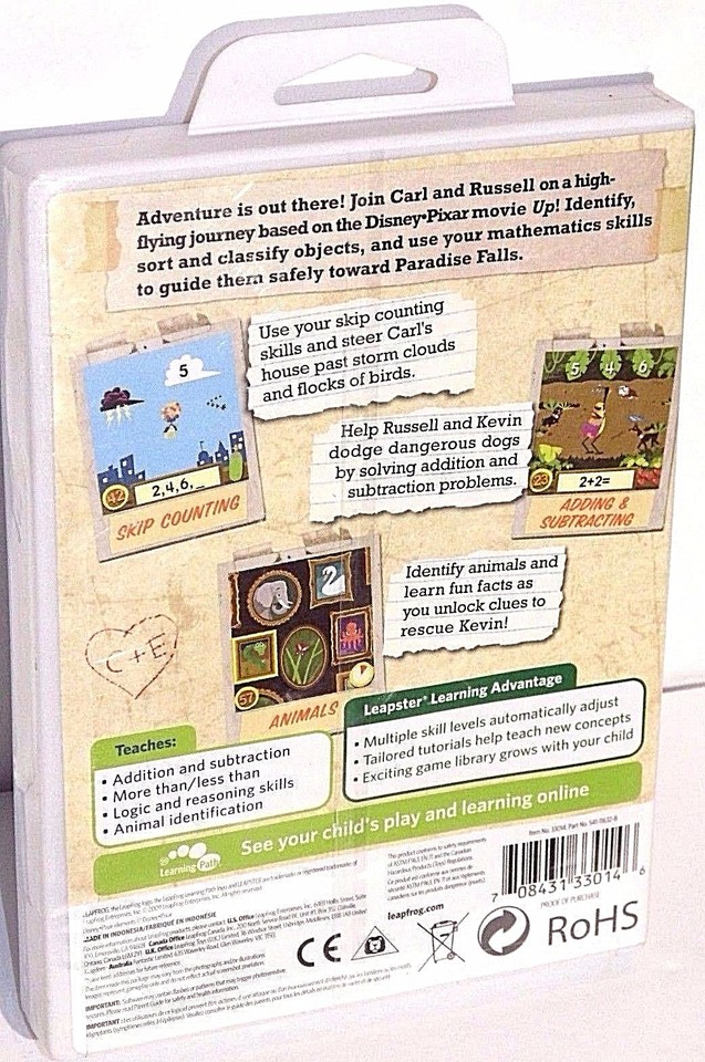 New Leap Frog Leapster 2 Disney Pixar Up Cartridge Learning Game K-2nd ...