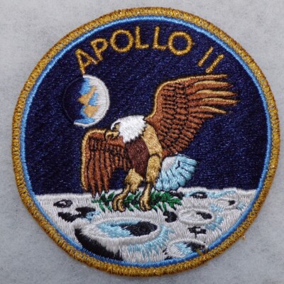 Commemorative USA NASA Apollo 11 Space Flight Embroidered Patch Vintage ...