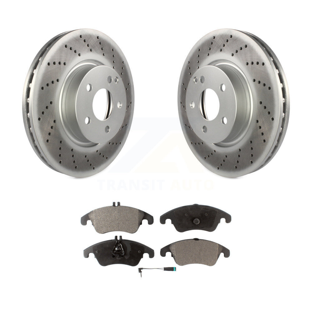 Coated Brake Rotors Semi-Metallic Pad Front Kit For Mercedes-Benz E350 ...