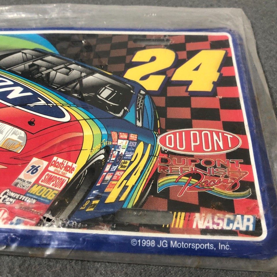 1998 Jeff Gordon #24 Chevy DuPont NASCAR Metal License Plate NOS | eBay