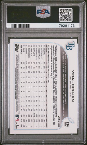 Vidal Brujan 2022 Topps Chrome Sonic #134 B/W Raywave Refractor PSA 9 ...