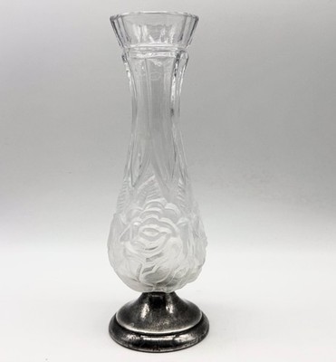 Vintage William Adams Lead Crystal Frosted Rose Bud Vase, West Germany ...
