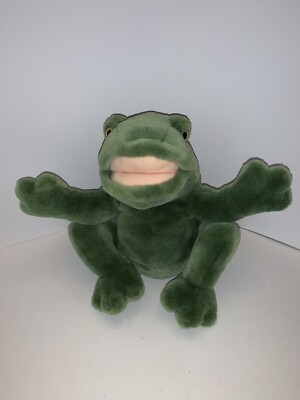 Russ Berrie 10" Croaker Green Frog Hand Puppet Plush - No Sound ...