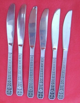Interpur FLORENZ Stainless 8 Petal Dinner Knives Lot of 6 | eBay