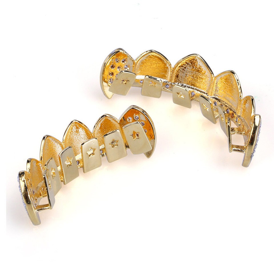 Alloy Hip Hop Teeth Set Halloween Vampire Gold Bling Mouth | eBay UK