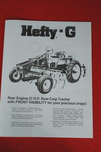 Brochure Hefty G Rear Engine Cultivator 1 Row Tractor Allis G John Blue ...