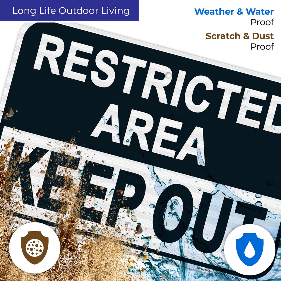 Restricted Area Keep Out Black Background Sign, | eBay