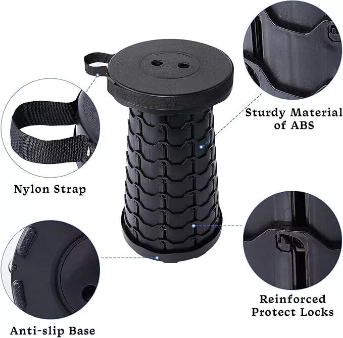 Folding Stool Portable Telescopic Chair Seat Camping Retractable ...