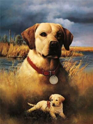 Larry Chandler Yellow Lab Hunting Dog Art Print 18 x 24 | eBay