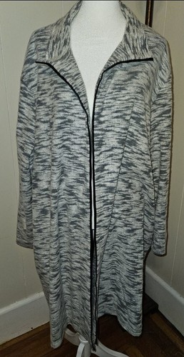 * STUDIO 1886 Blue Gray Print Cardigan Sweater Ladies 1X 18W 20W | eBay