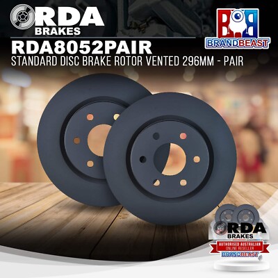 RDA Brakes RDA8052 Standard Disc Brake Rotor Vented 296mm - Pair | eBay ...