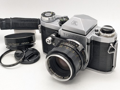 Rare [N MINT++] Topcon R Silver SLR Film Camera + Auto-Topcor 5.8cm F/1 ...