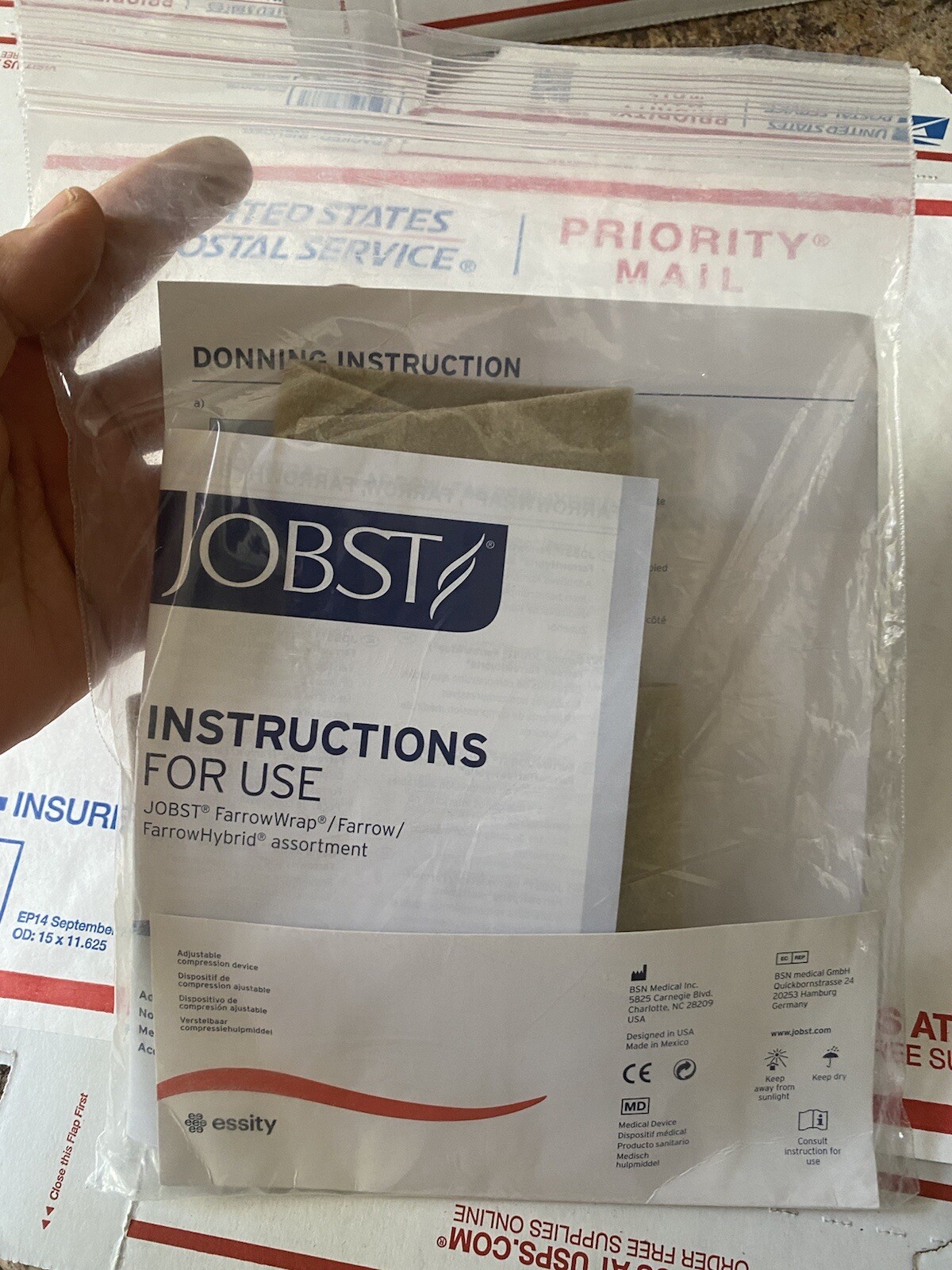 Jobst FarrowWrap Basic 30-40 mmHg Compression Foot-Piece Long XS Tan ...