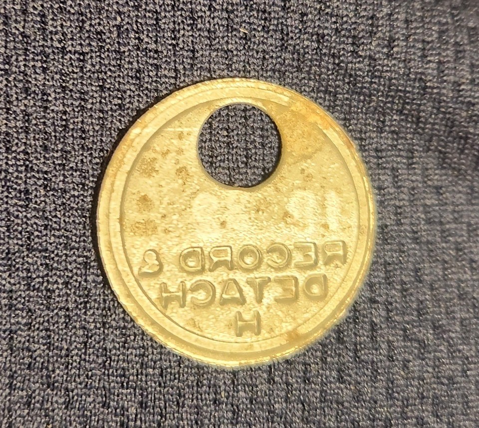 Record and Detach Fob 60s Aluminum Tags Embossed Coin Medal Token | eBay