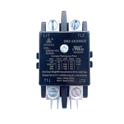 NIB 2 Pole Contactor 40 Amp/30 Amp 240 Vac coil equivalent to 45GG20AG ...