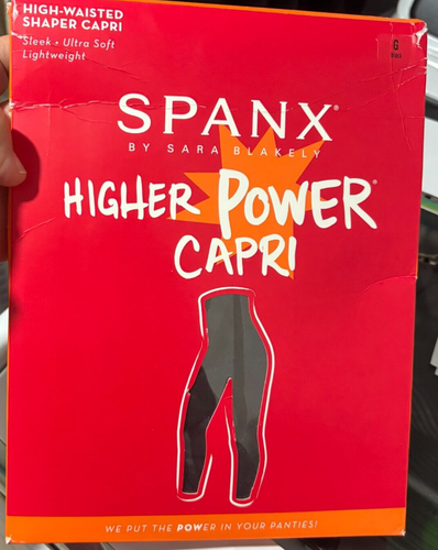 Spanx By Sara Blakely High Waisted Shaper Capri Black Lightweight Size ...