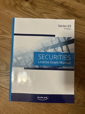 Updated 2023 Kaplan Series 63 Securities License Exam Manual 9th Ed ...