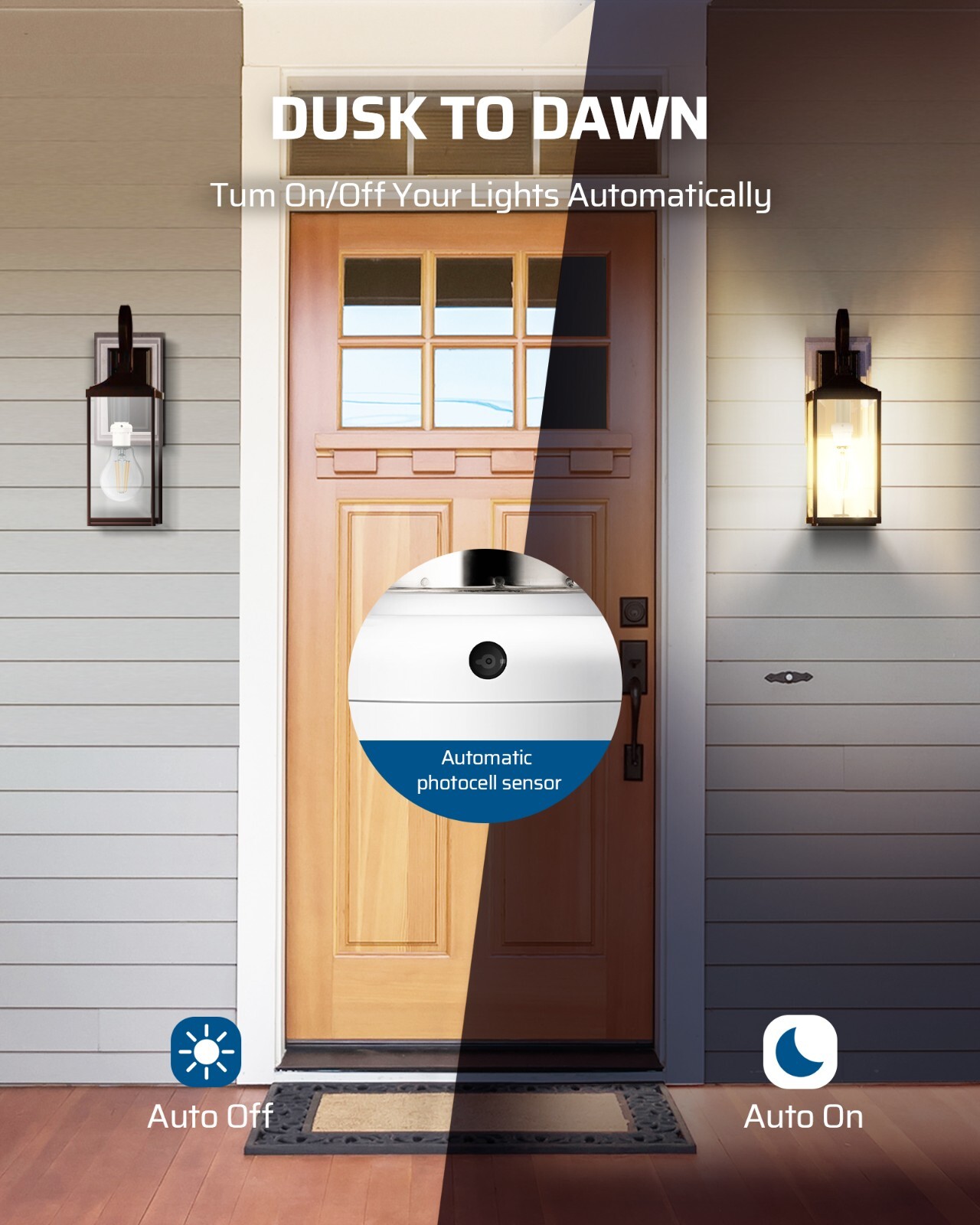 DEWENWILS 4 Pack Light Sensor Socket, Automatic Dusk to Dawn Light Bulb ...