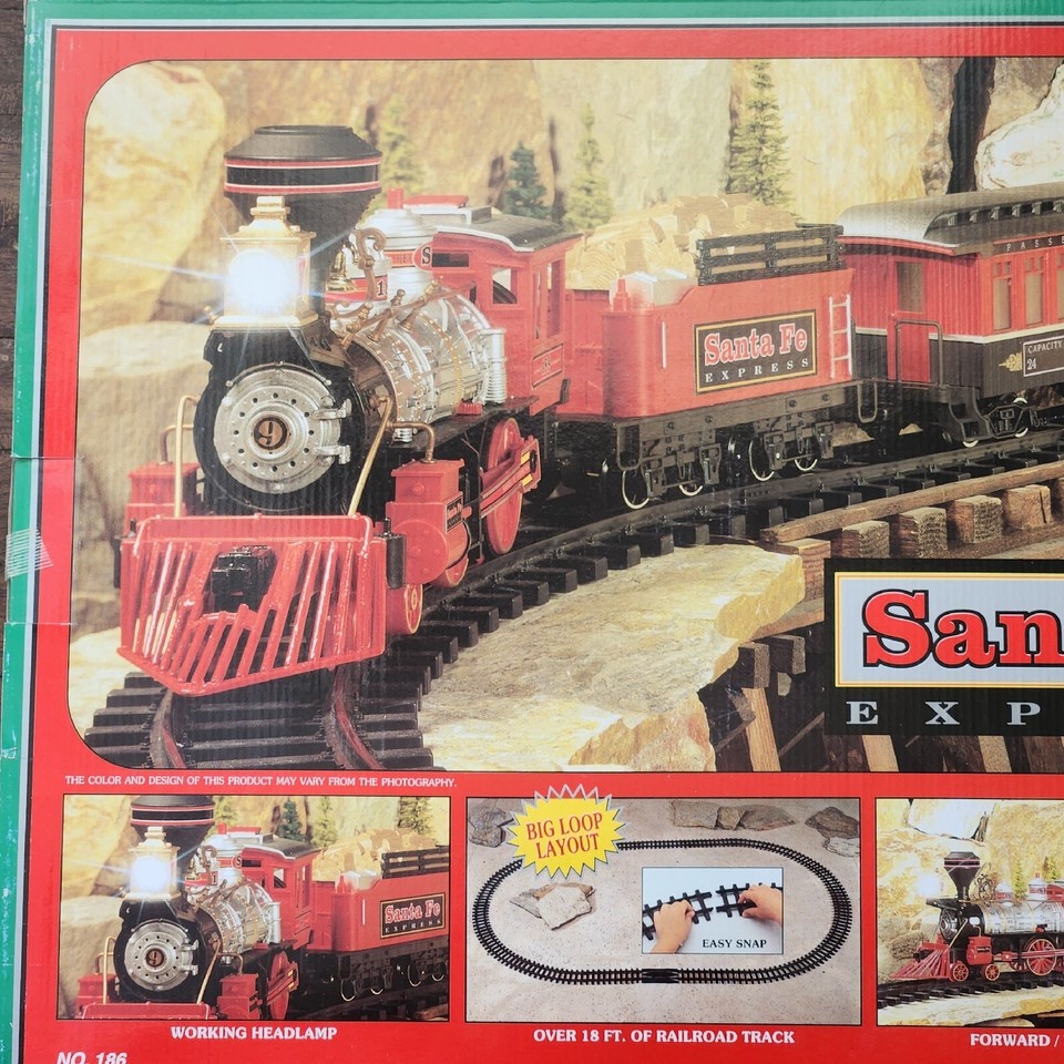 New Bright Industrial Toys SANTA FE Express TRAIN SET w/ Sound Lights ...