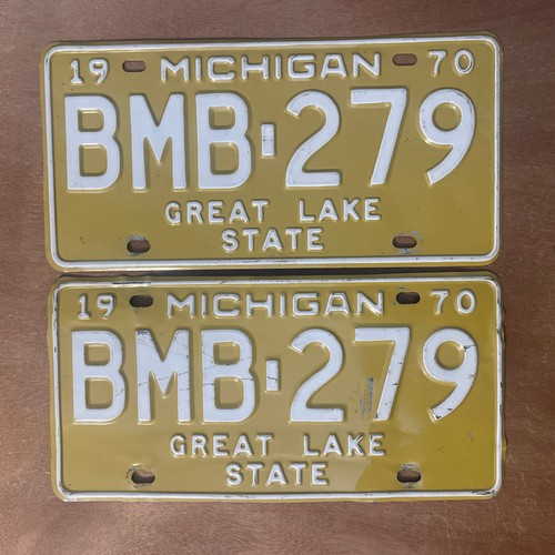 1970 Michigan License Plate Pair # BMB-279 | eBay