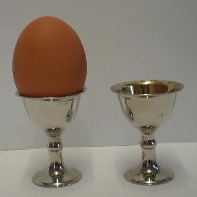 Pair Of Antique Silver Plated Egg Cups With Gilt Interior (SP20) | eBay UK